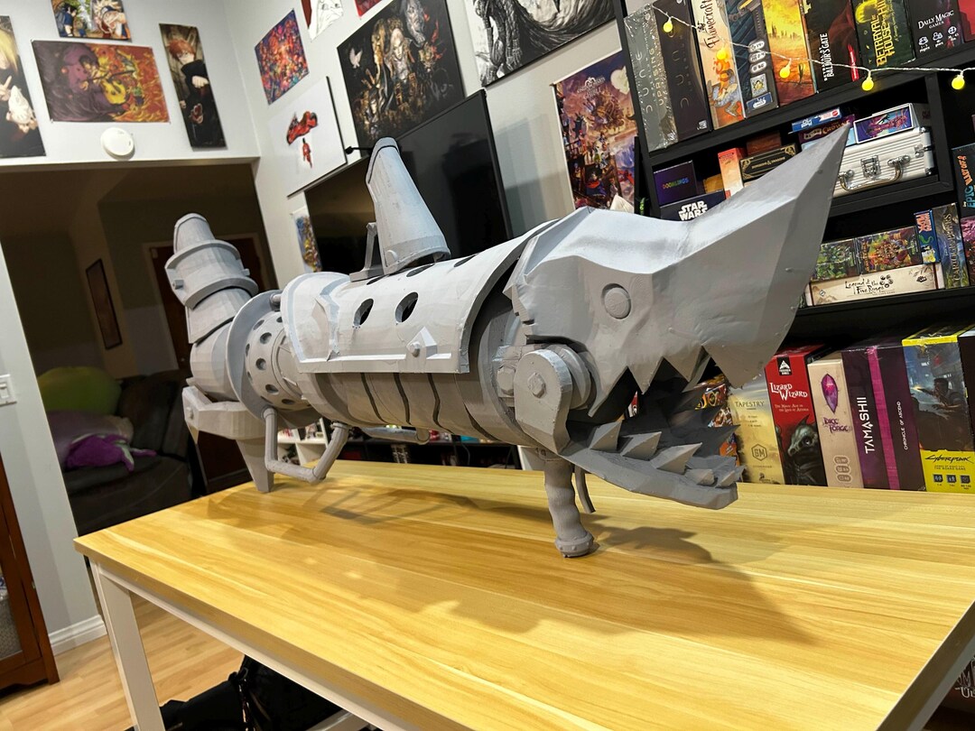 Jinx Shark Gun Fish Bones STL File 3D Print Render and Cosplay DIGITAL ...