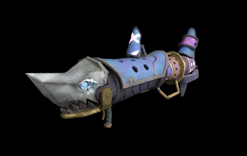 Jinx Shark Gun Fish Bones STL File 3D Print Render and Cosplay DIGITAL ...