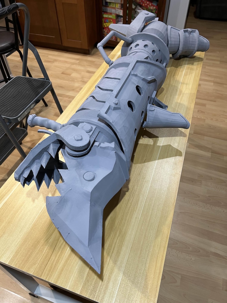 Jinx Shark Gun Fish Bones STL File 3D Print Render and Cosplay DIGITAL ...