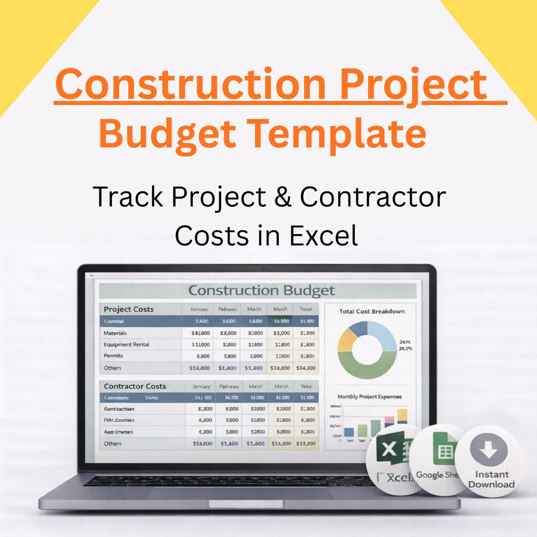 Construction Project Budget Template | Contractor Cost Tracker | Excel ...