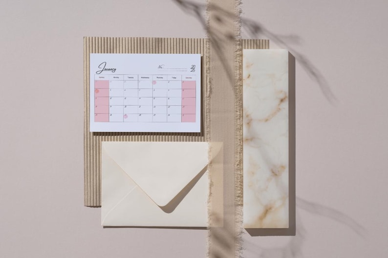 2026 Calendar 2026 Monthly Planner 2026 Elegant Monthly Calendar ...