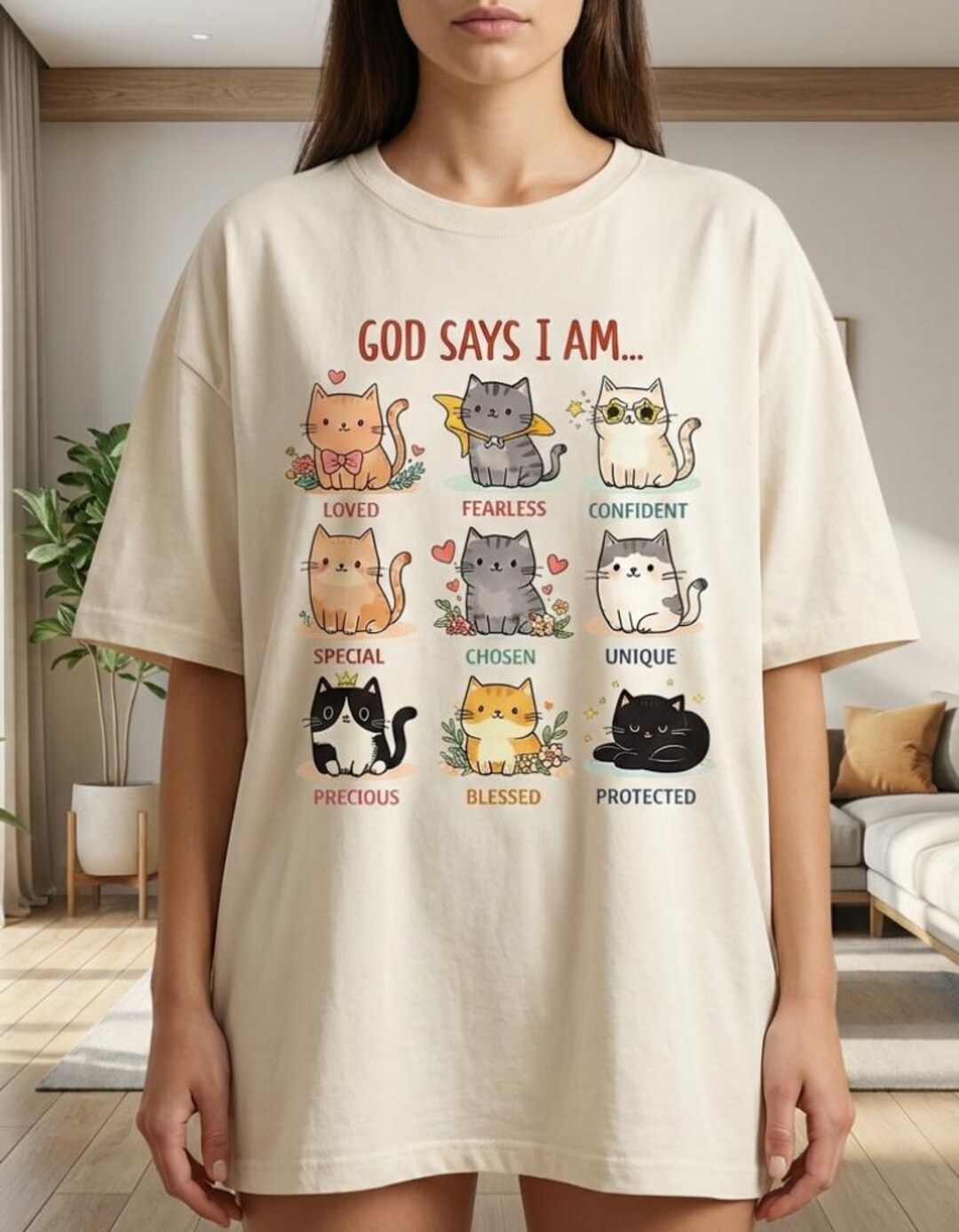 God Says I Am PNG, Christian Cat Design, Cute Faith Cat Clipart, Bible ...