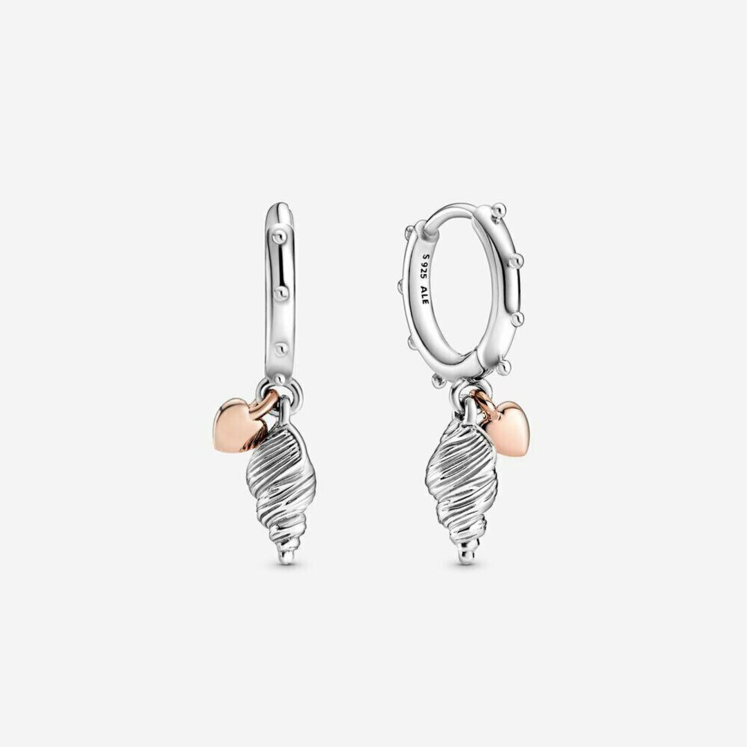 Pandora -heart & Conch Shell Hoop Earrings - Etsy