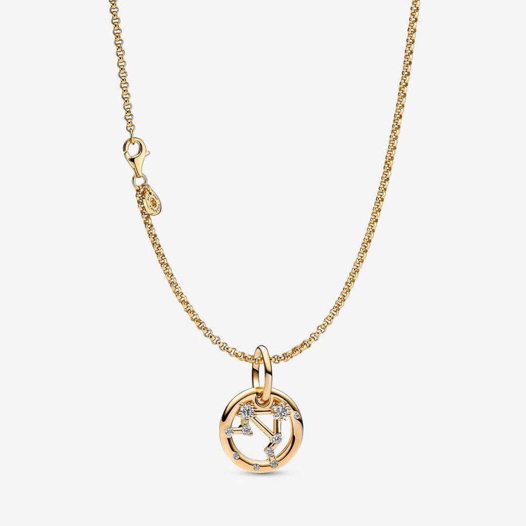 Pandora Golden Plated Libra Zodiac Necklace-60cm - Etsy