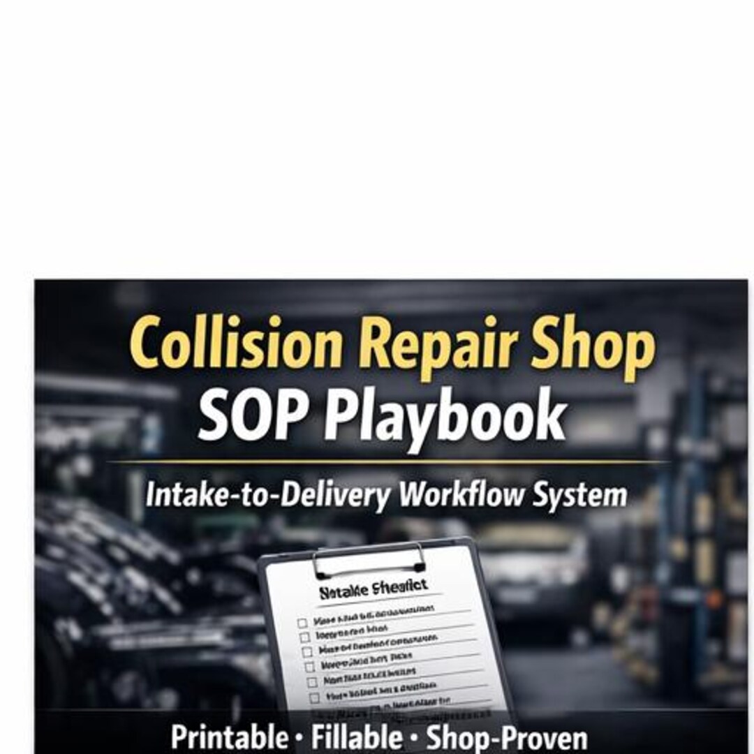 Collision Repair Shop SOP Playbook / Body Shop Checklists & Workflow ...