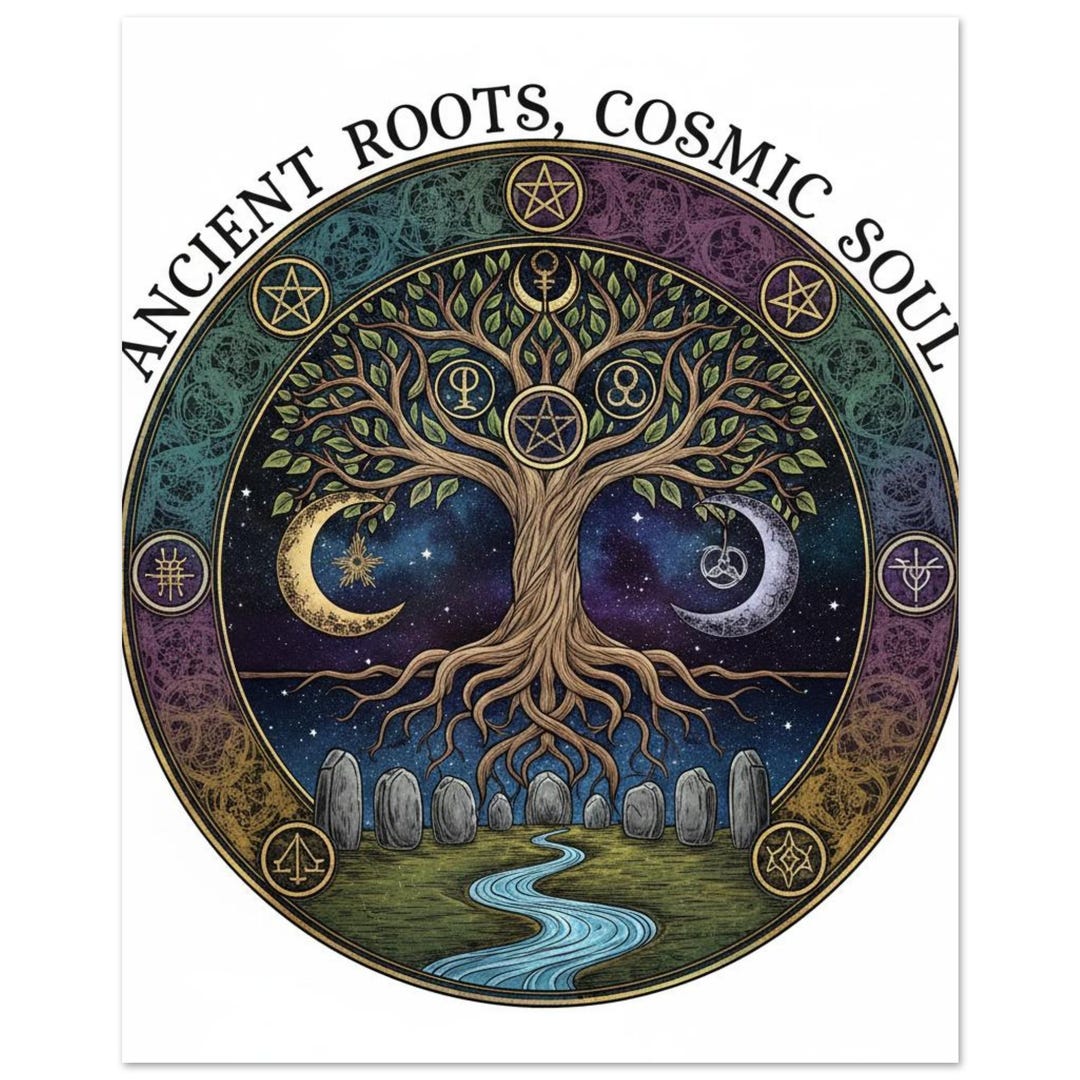 Mystical Pagan Vibe Poster - Handmade Wall Art for Spiritual Spaces - Etsy