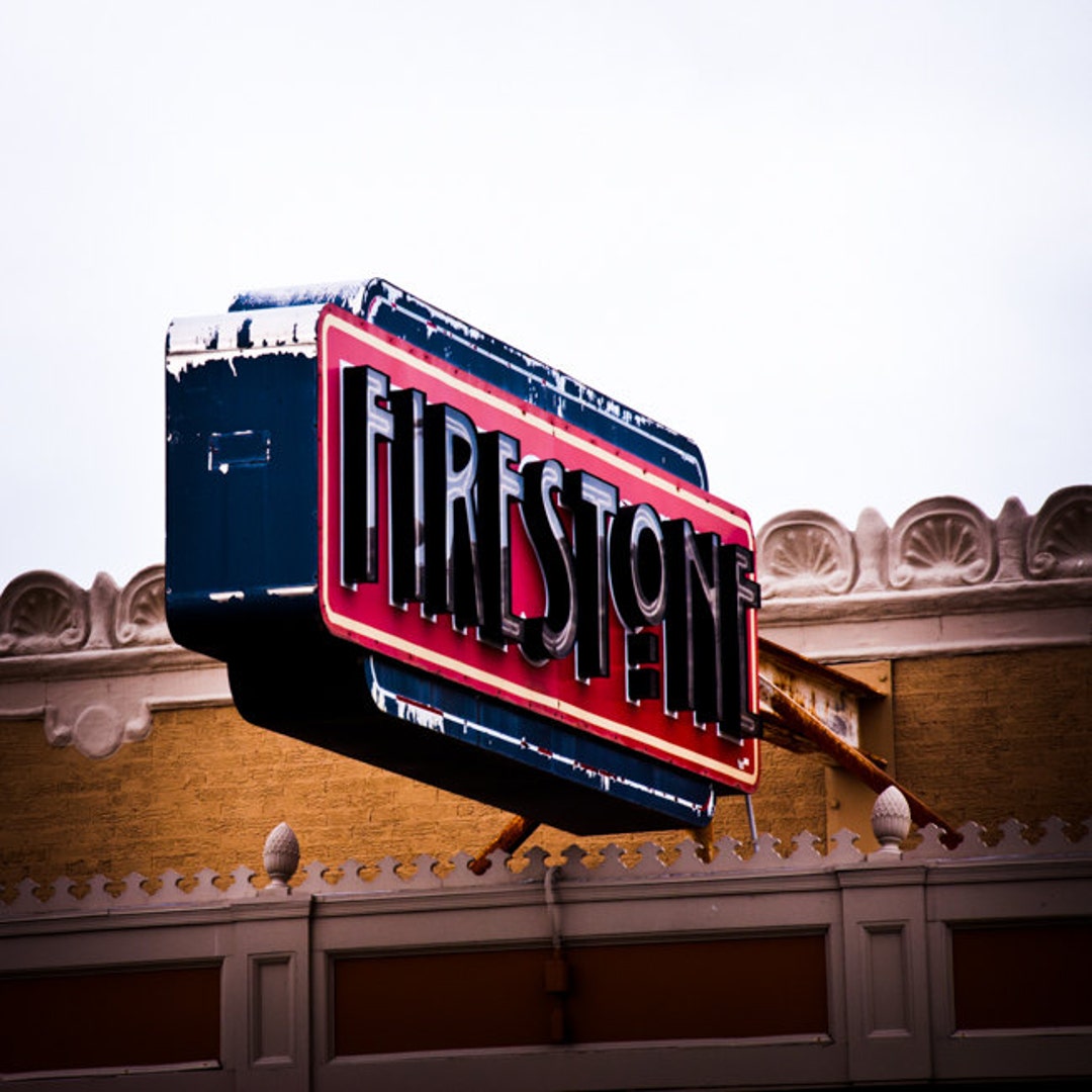 Fort Worth Texas, Neon Sign, Retro, Vintage, Firestone Horizontal Neon ...