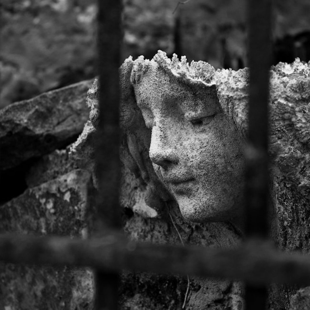 Stone Angel Wall Iron Fence Eureka Springs Arkansas, Angel in Bars - Etsy