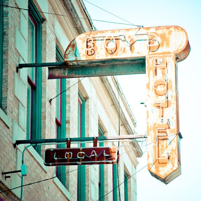 Dallas Texas Neon Sign Vintage Retro, Fine Art Photograph, Boyd Hotel ...