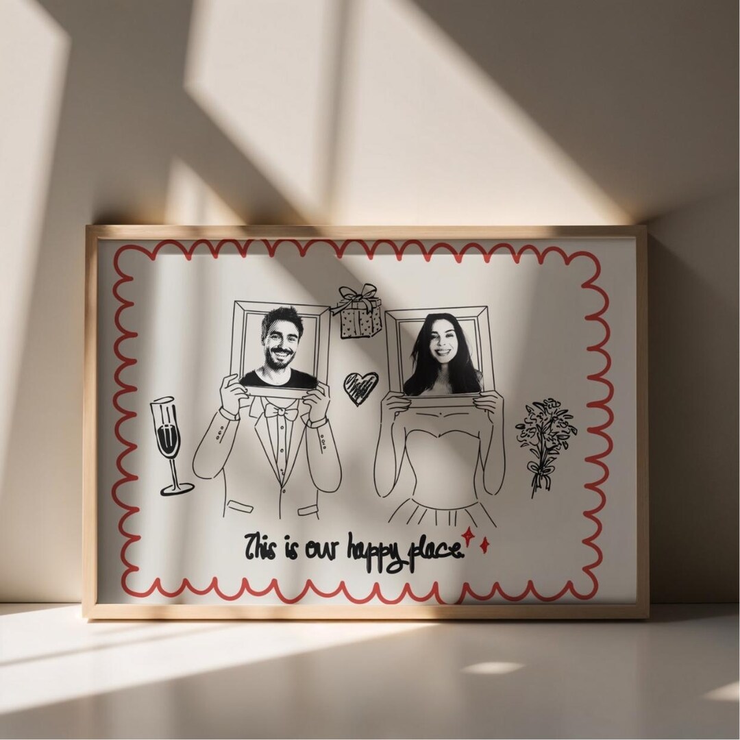 Editable Couple Portrait Print | Personalized Valentine’s Day Gift ...