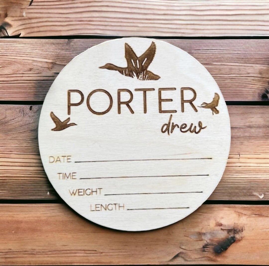 Baby Announcement Sign With Birth Stats | Sign for Newborn | Hunting ...