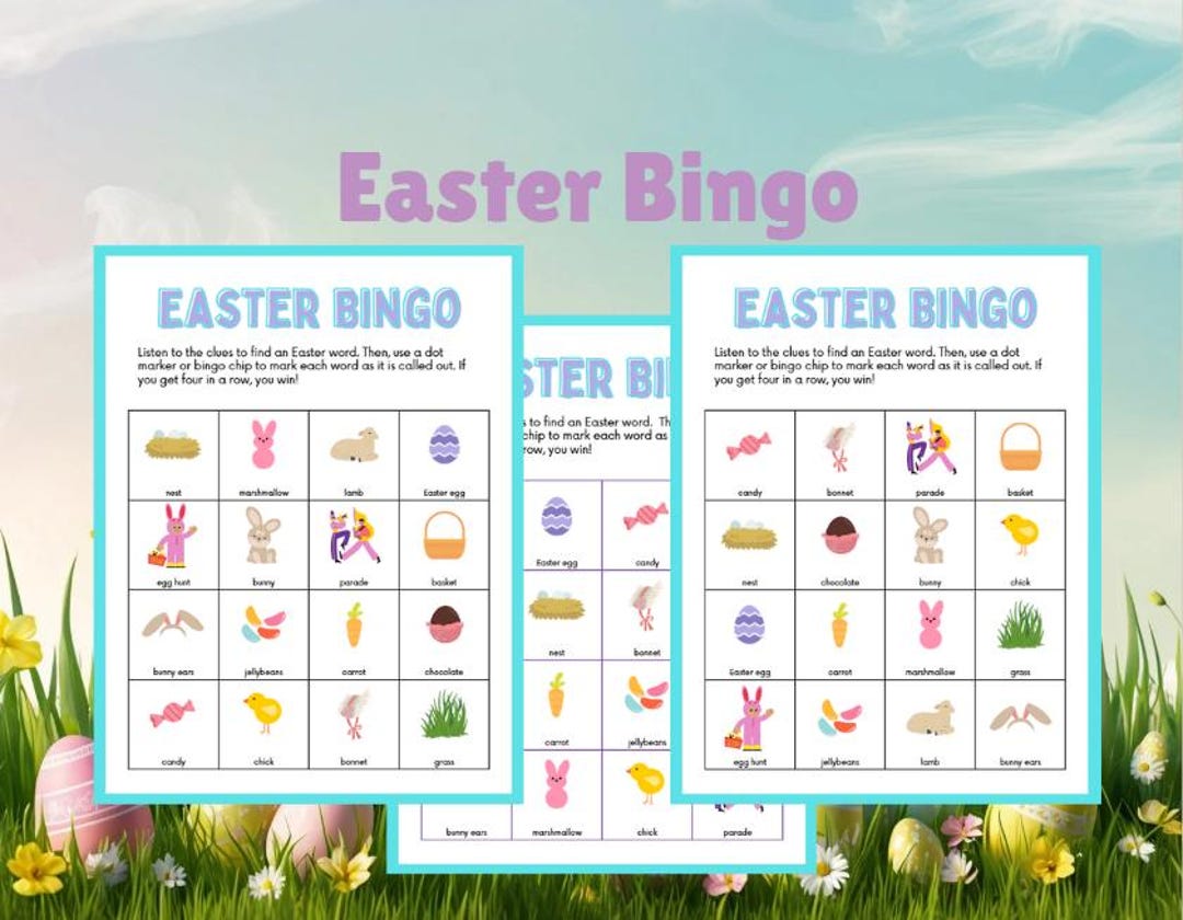 Kids Easter Bingo Printable – Fun Easter Party Game, Classroom Activity ...