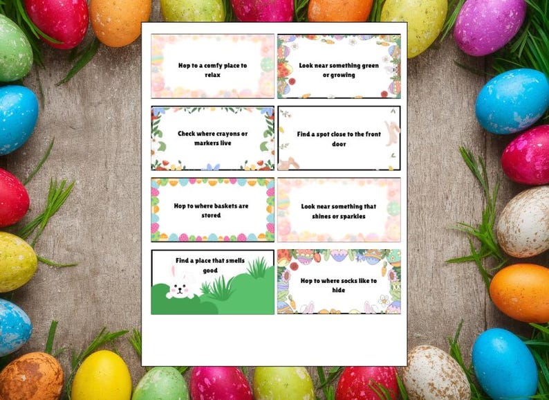Easter Scavenger Hunt for Kids | Printable Easter Game | 40 Clue Cards ...