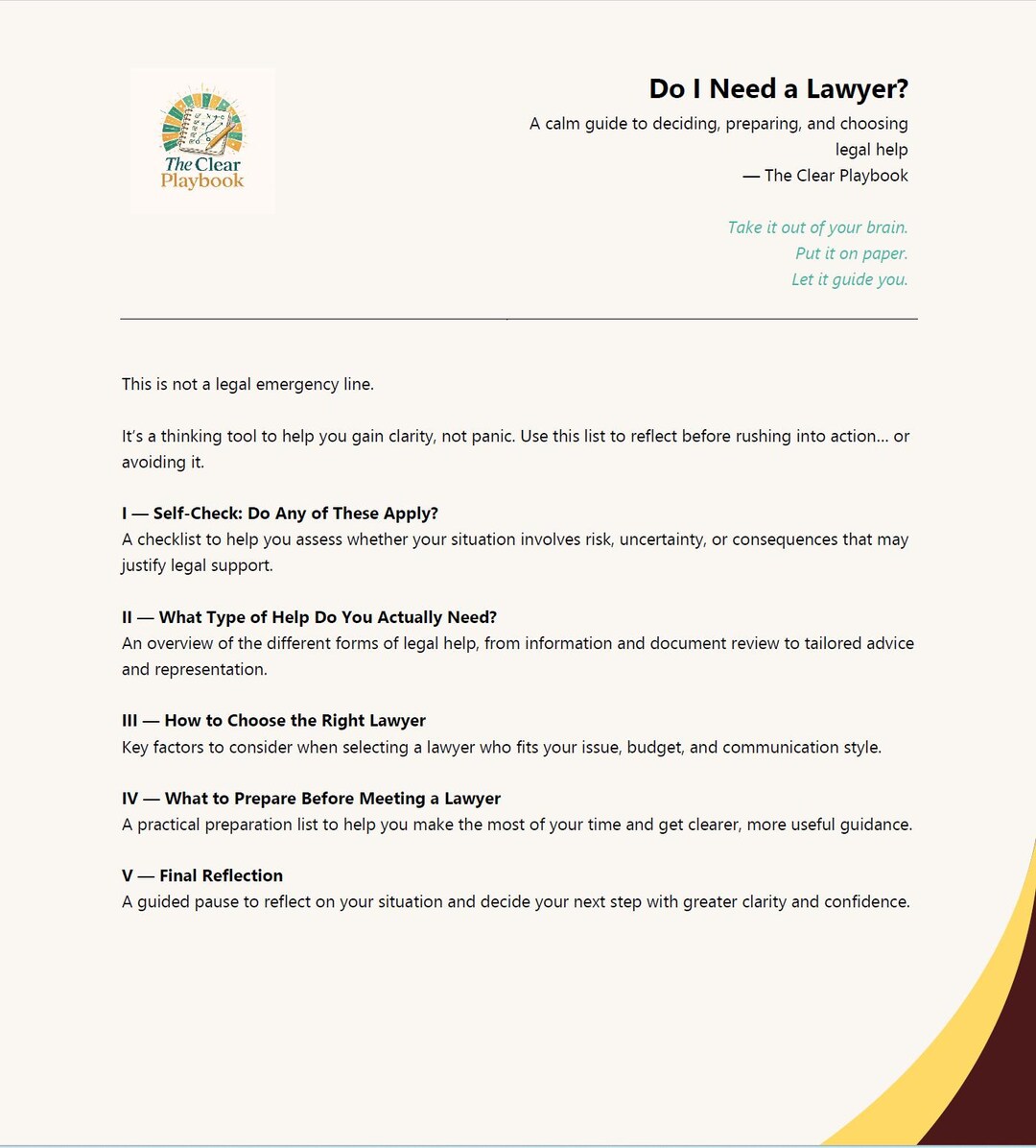 Do I Need a Lawyer? – A Calm Checklist to Help You Decide - Etsy