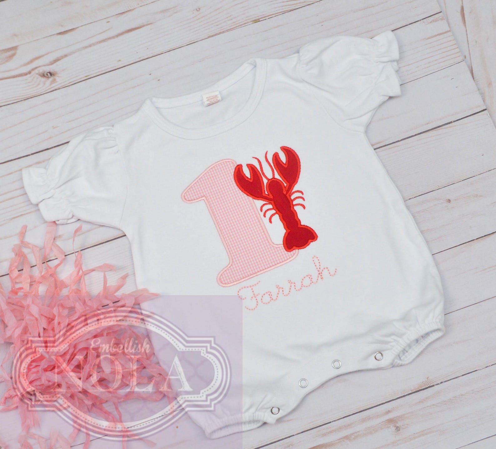Crawfish Birthday Applique Ruffle Bubble, Crawfish Theme, Crawfish ...