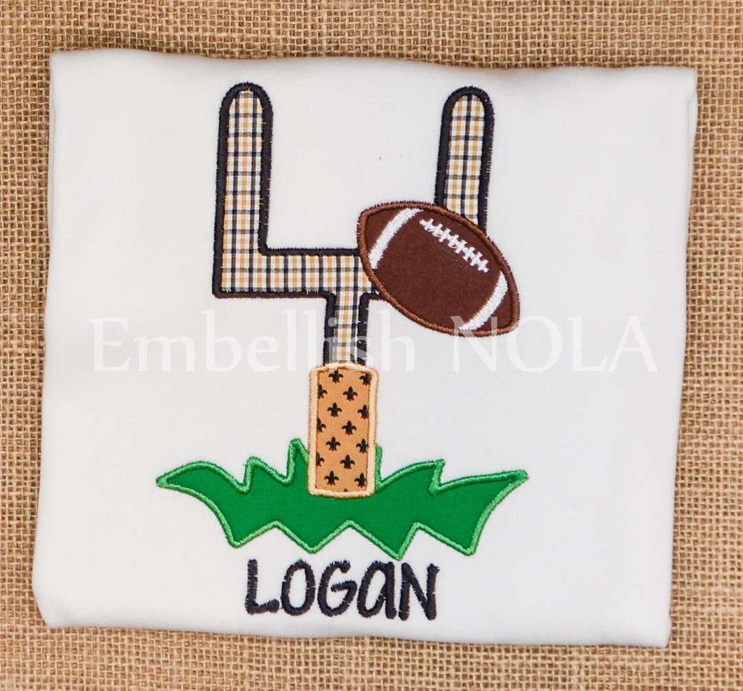 Black and Gold Football Goal Post Applique Shirt or Bodysuit - Etsy