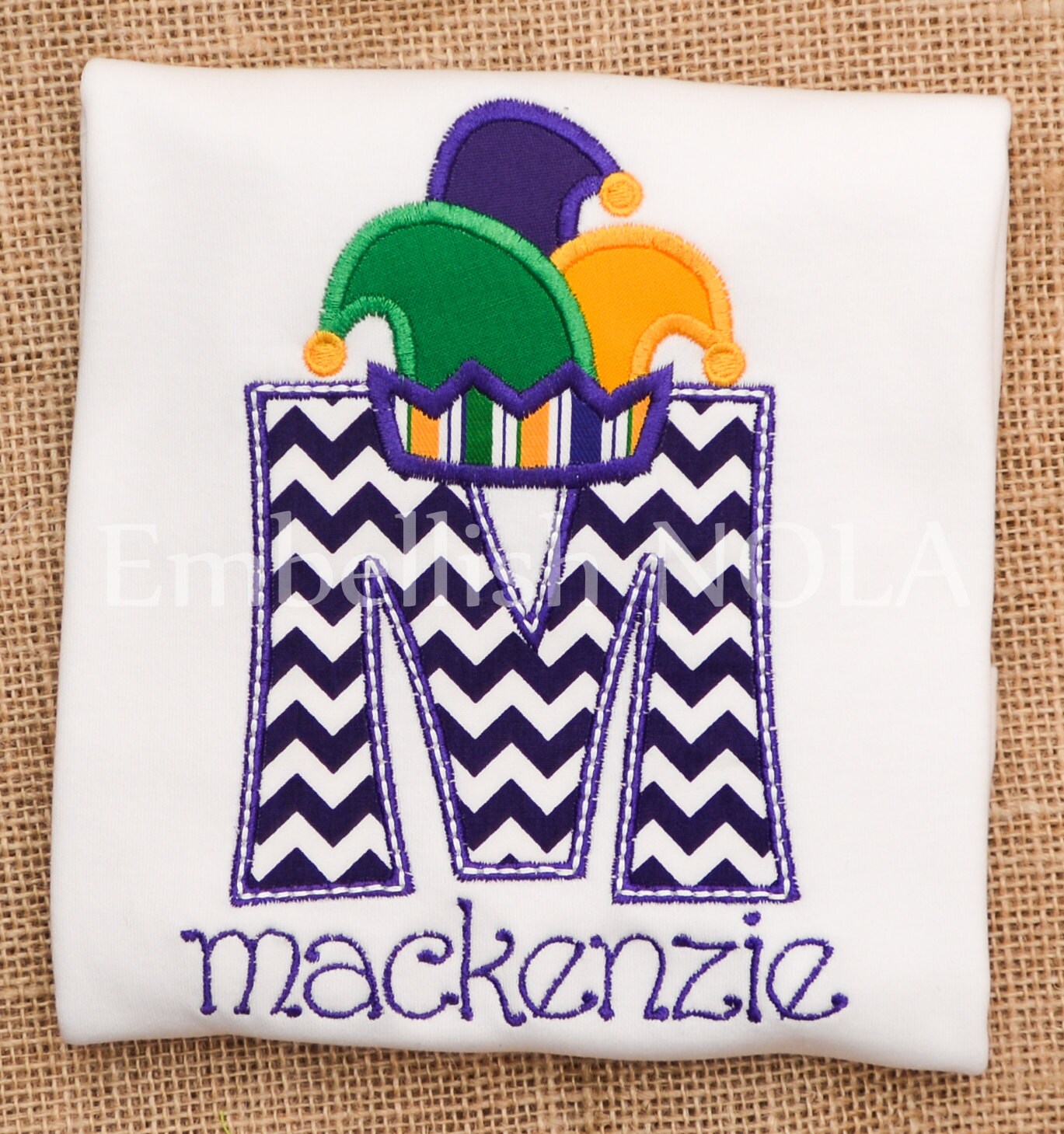 Jester Hat Letter Applique Shirt or Bodysuit New Orleans | Etsy