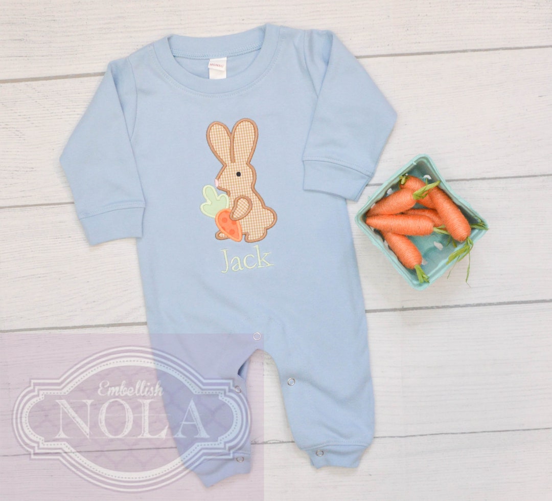 Easter Bunny Rabbit Applique Romper/short Romper/long Romper/easter ...