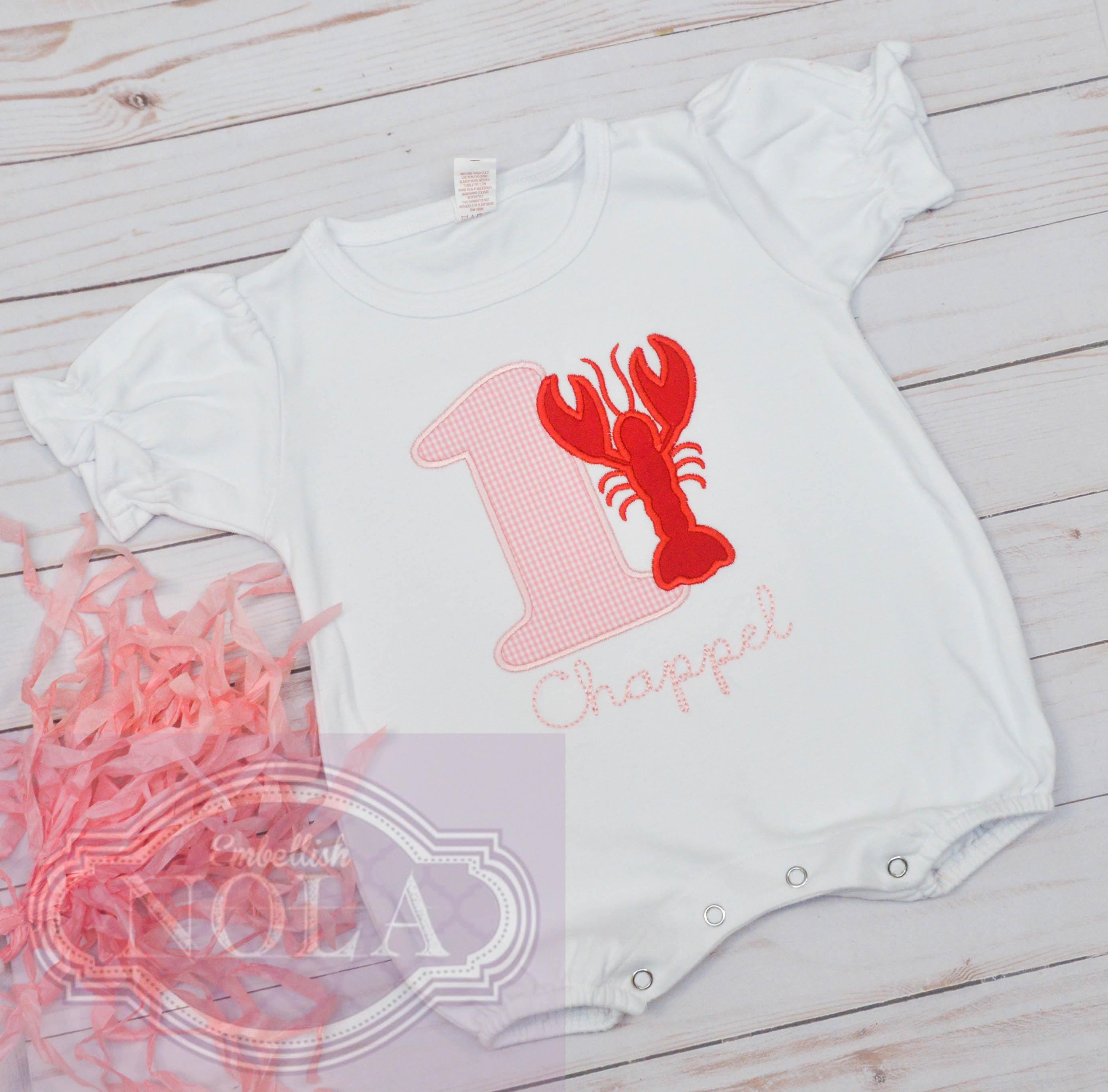 Crawfish Birthday Applique Ruffle Bubble, Crawfish Theme, Crawfish ...