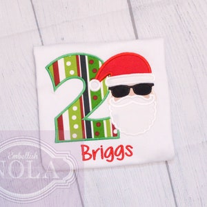 Christmas in July, Santa Themed Appliqued Birthday Shirt, Christmas in ...