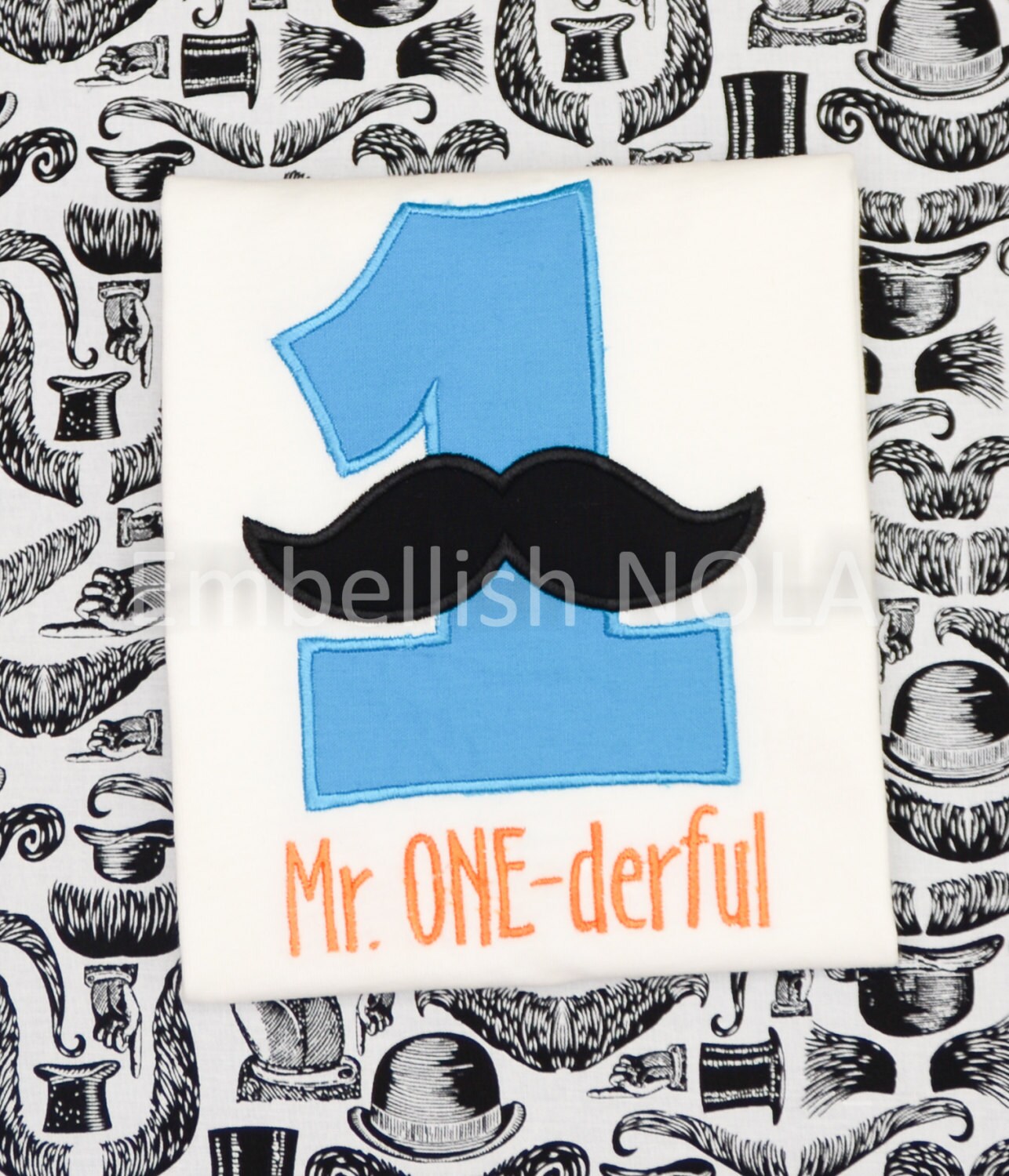Mustache Mr ONE-derful Number One Birthday Applique Shirt | Etsy