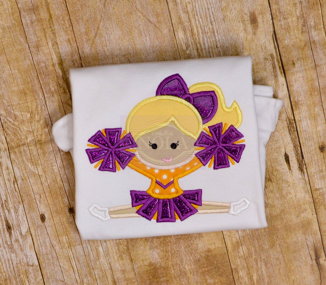 Purple and Gold Cheerleader Applique Shirt or Bodysuit - Etsy