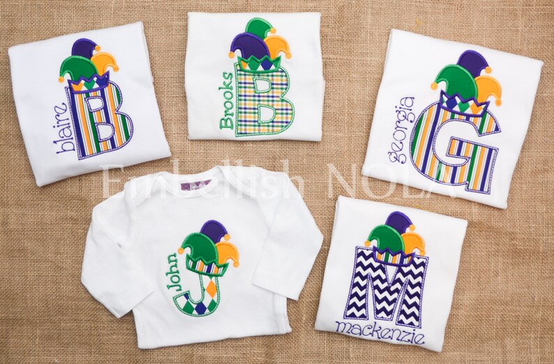 Jester Hat Letter Applique Shirt or Bodysuit New Orleans - Etsy