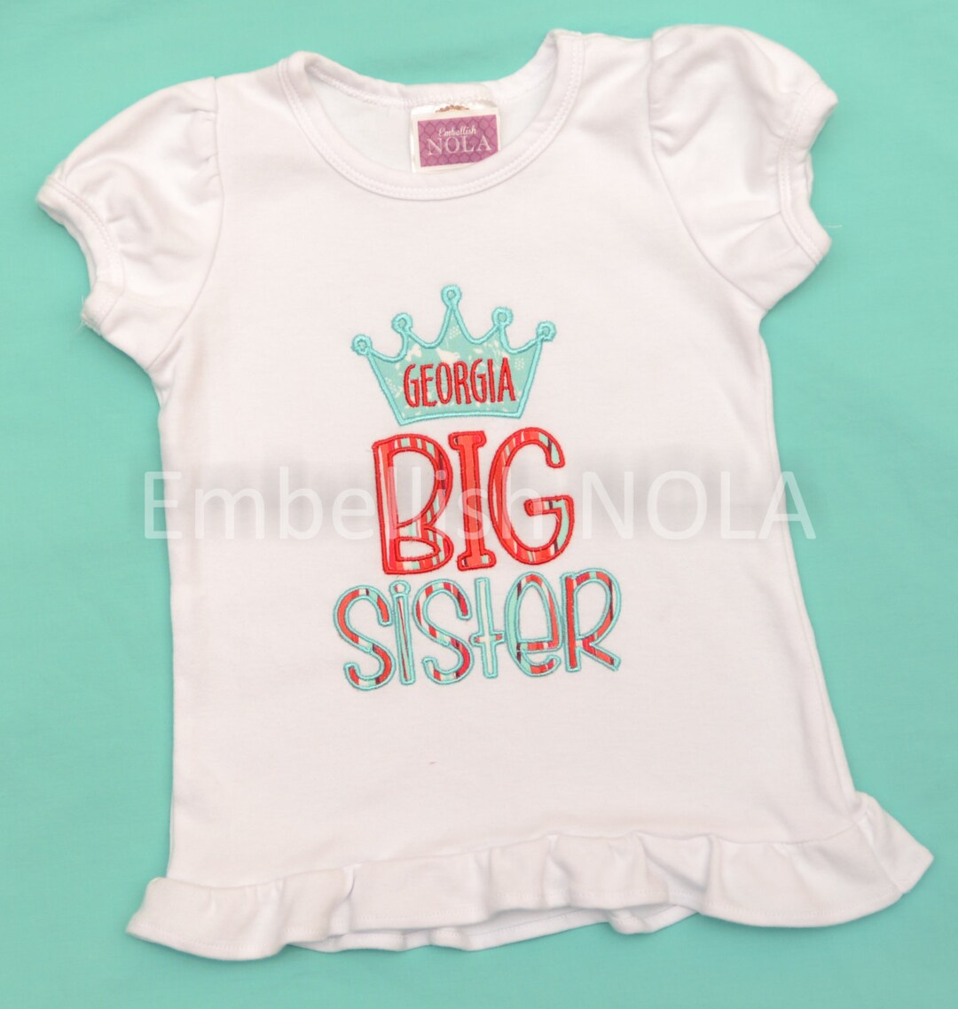 Big Sister Crown Applique Shirt - Etsy