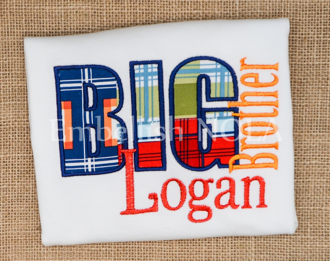 Big Brother, Little Brother Applique Letters White Shirt or Bodysuit - Etsy