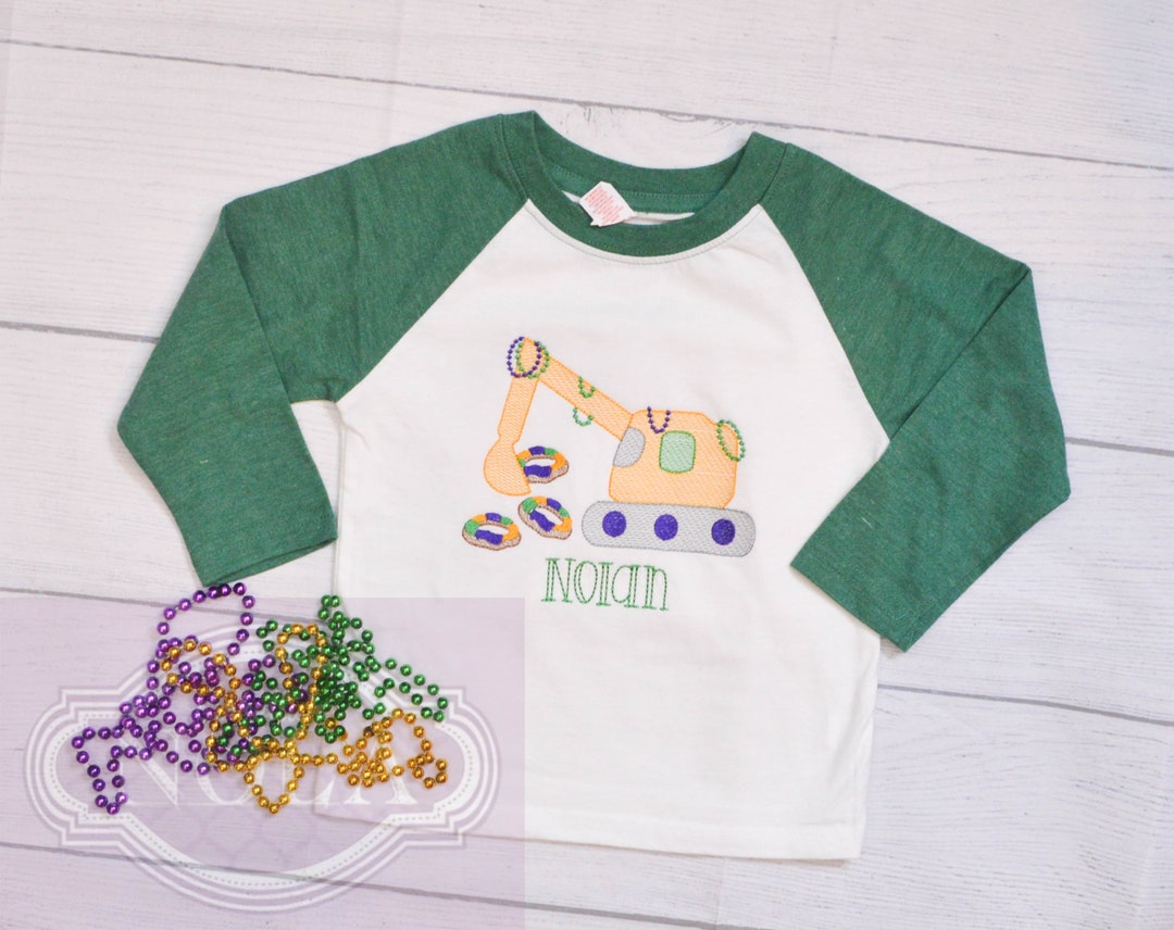 Mardi Gras Embroidered Raglan Shirt, King Cake Digger, Mardi Gras Shirt ...