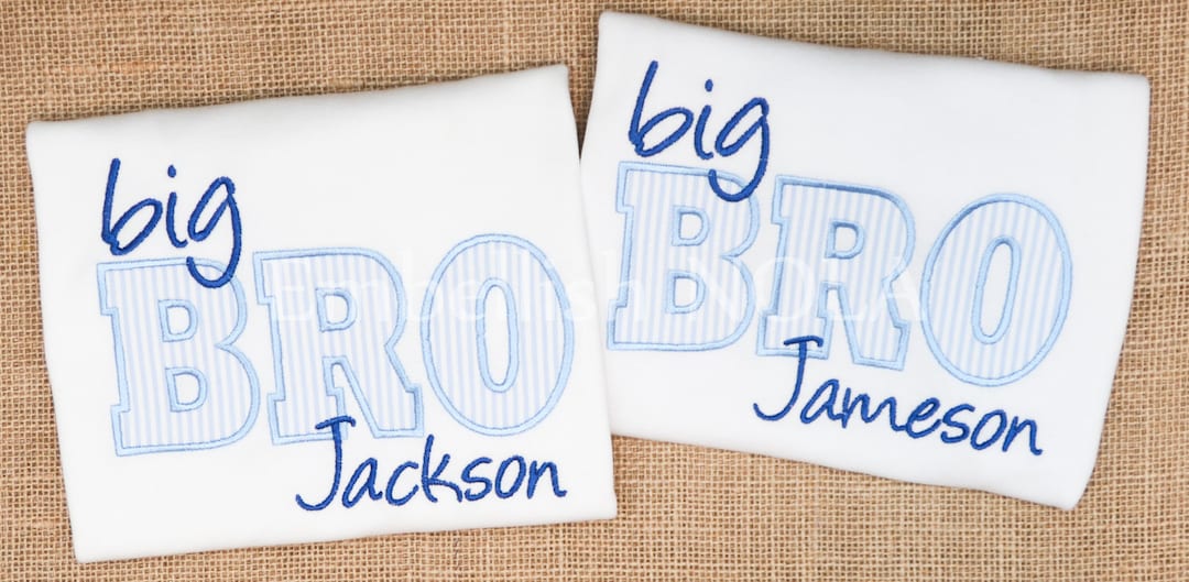 Big Bro, Lil Bro, Baby Bro, Bigger Bro, Biggest Bro Applique Letters ...