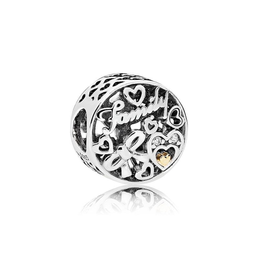 New Pandora Charm 2-tone Family Tribute - Etsy