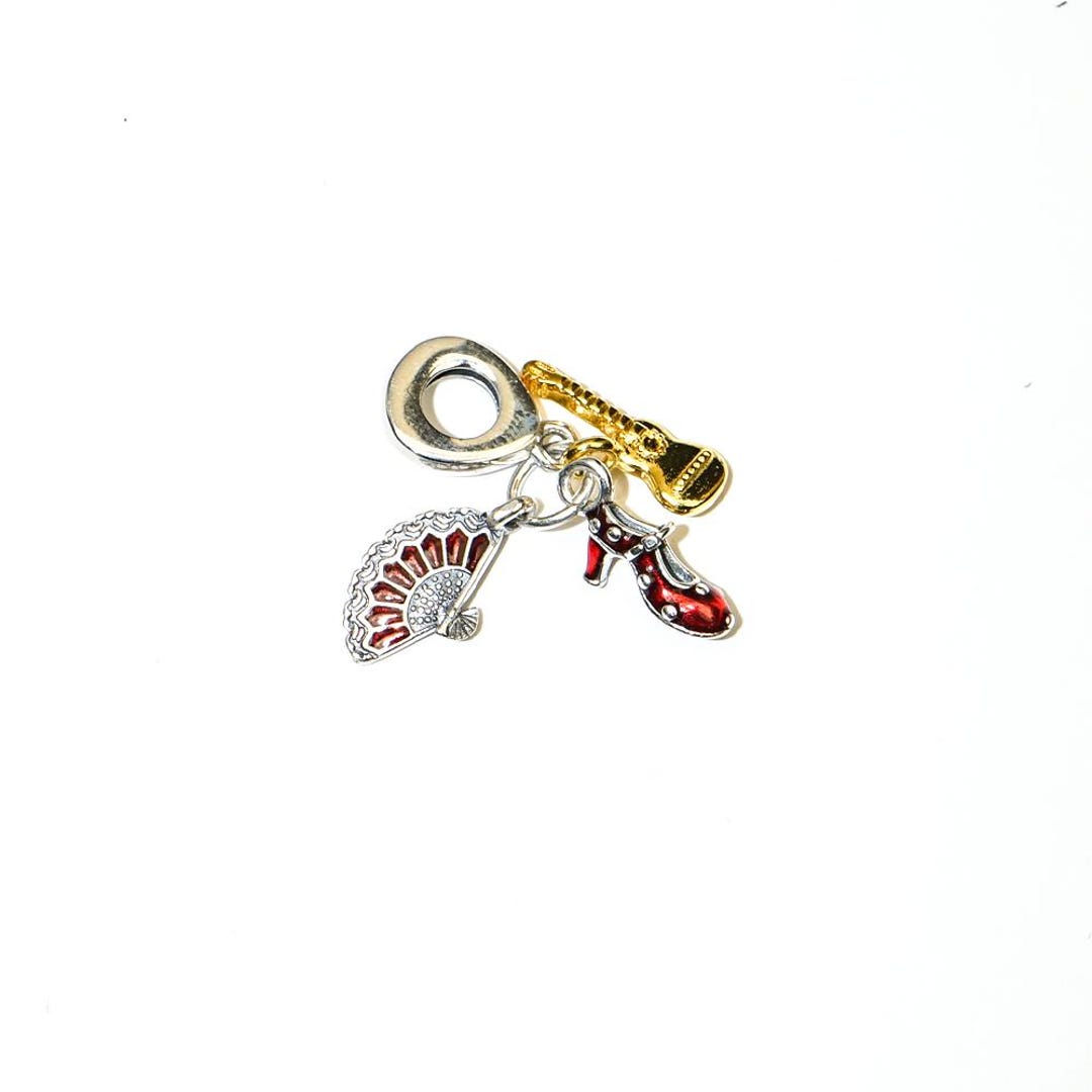 Pandora Spanish Guitar Flamenco Shoe and Fan Charm Pendant Ale S925 - Etsy