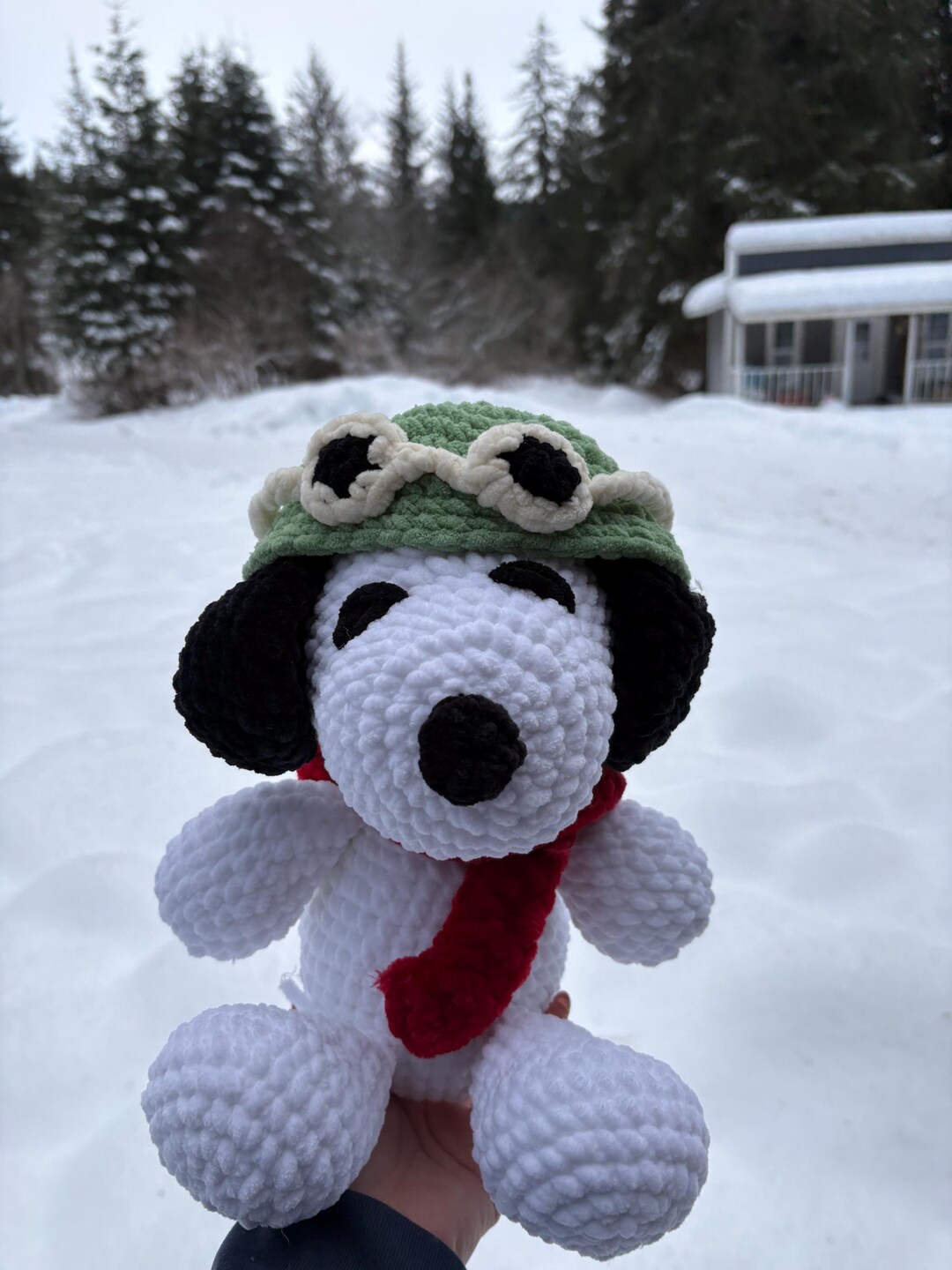 Handmade Crochet Aviator Snoopy - Etsy