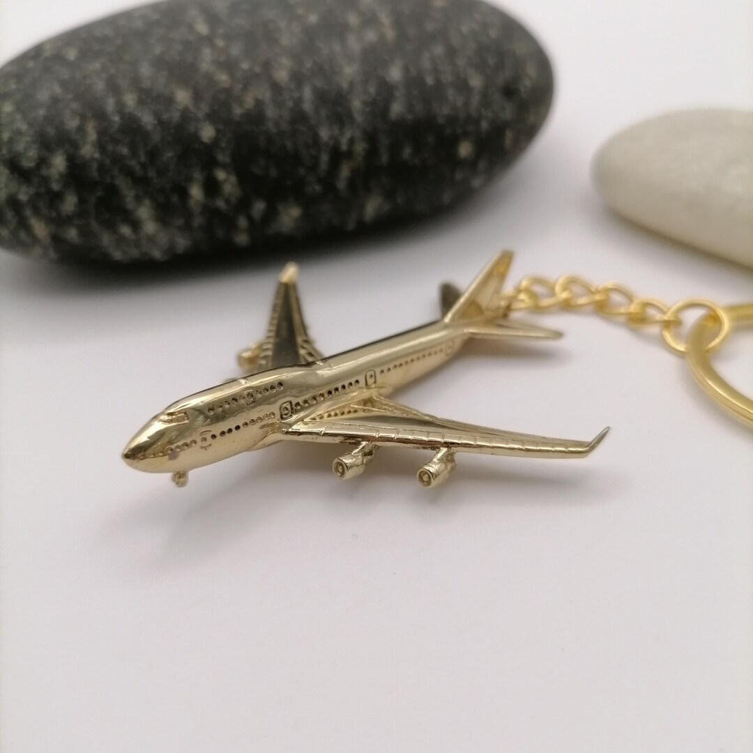 Boeing 747 Brass Keychain, Detailed Airplane Charm, Aviation Keyring - Etsy