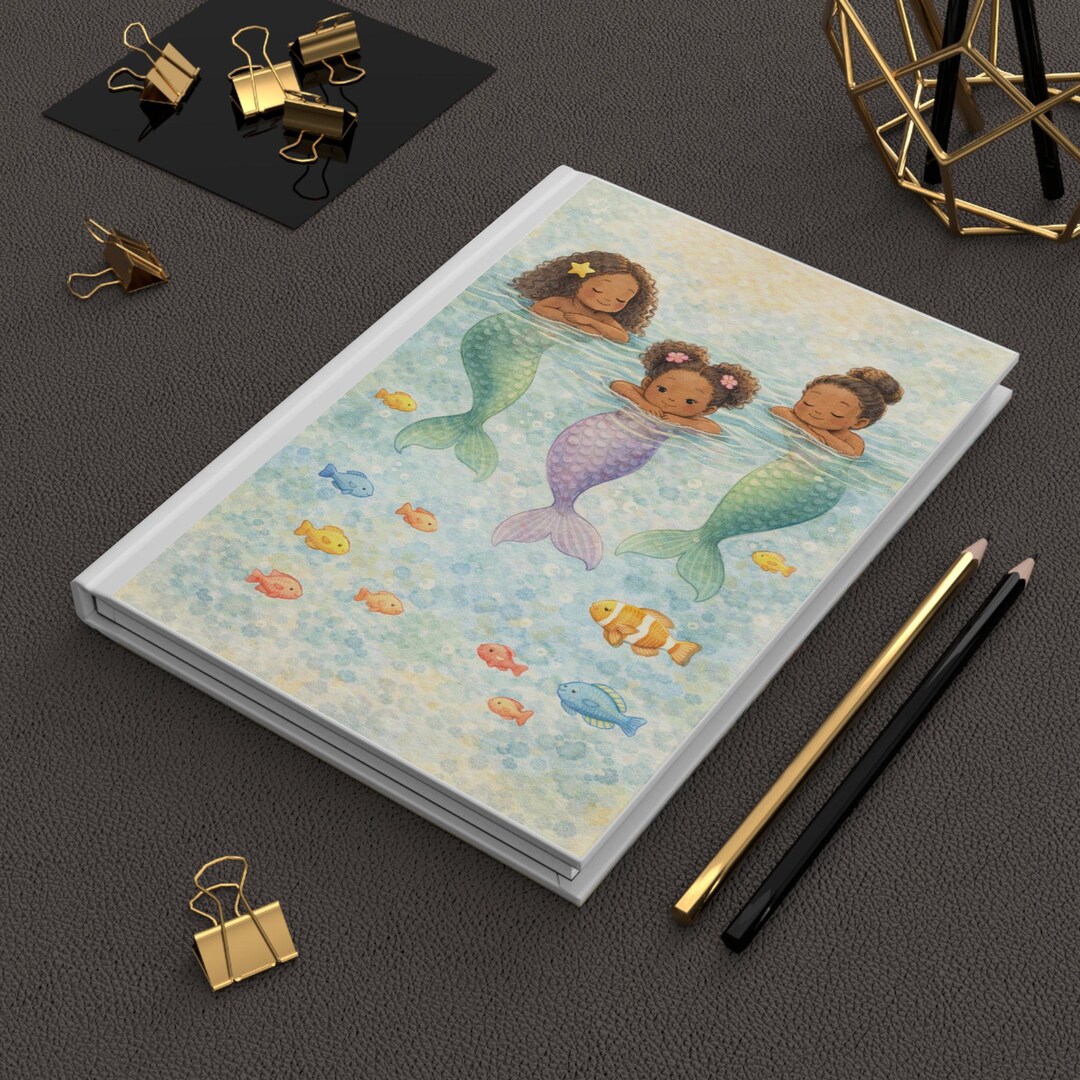 Three Little Mermaids Hardcover Journal | Cute Underwater Ocean ...