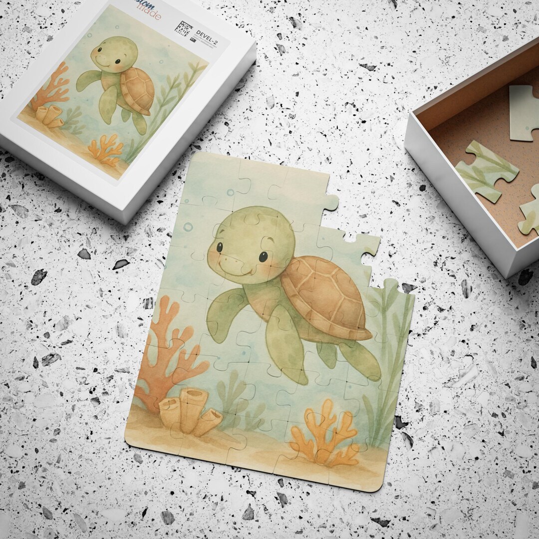 Cute Sea Turtle Puzzle Kids Puzzle, 30-piece | Ocean Nursery Jigsaw - Etsy