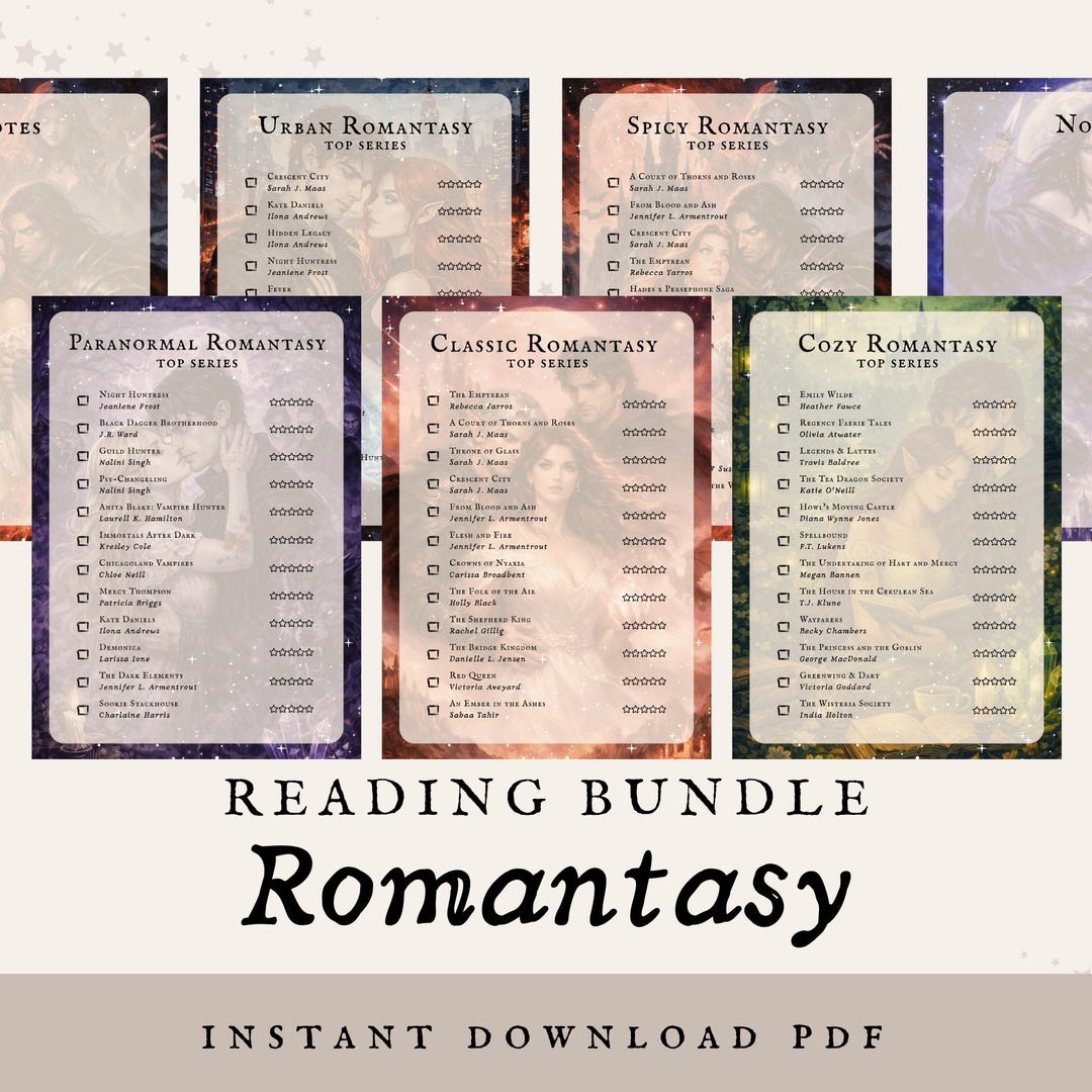 Romances Reading Checklist Bundle | Fantasy Romance TBR Tracker ...