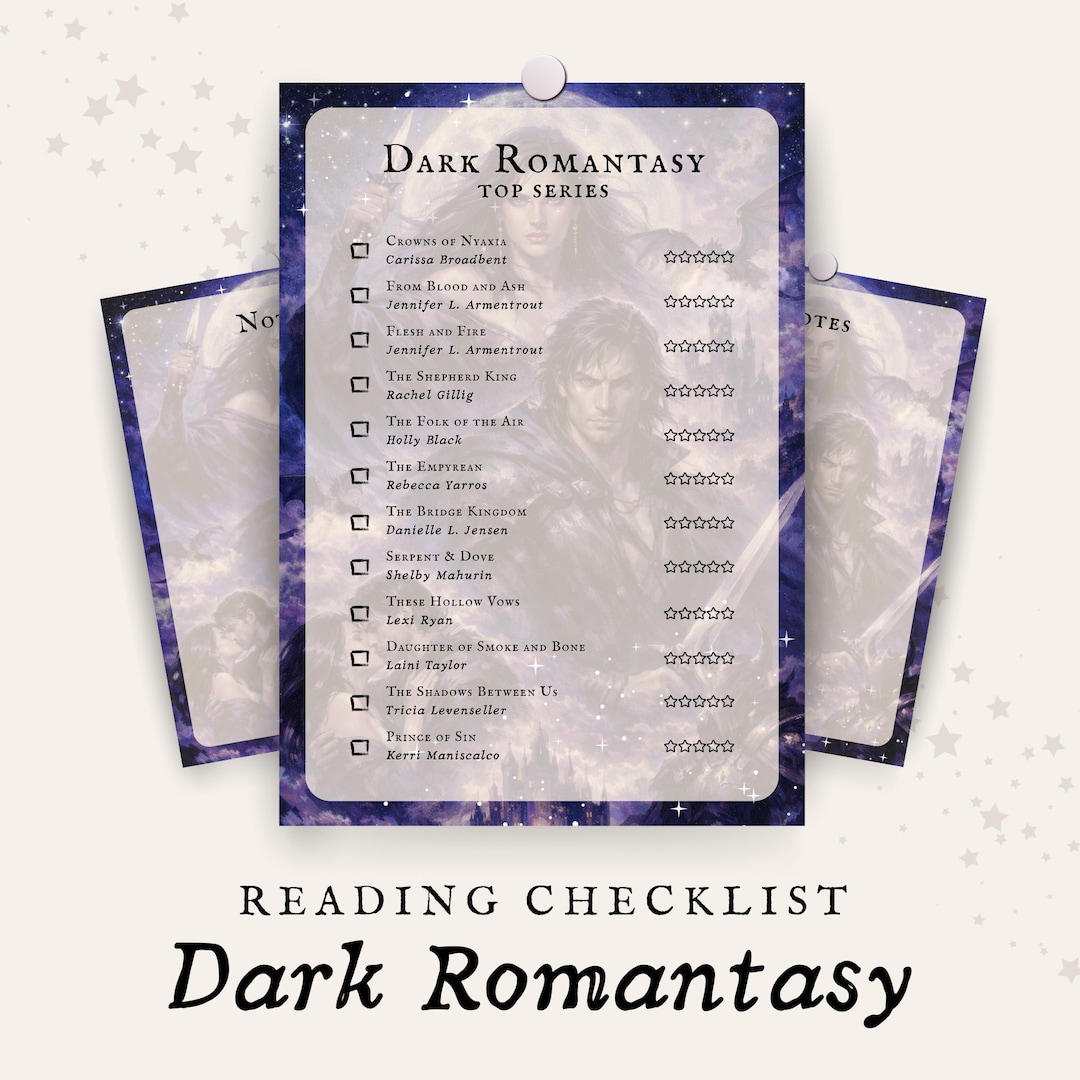 Dark ROMANTASY Checklist | A4/US Letter Printable PDF | Fantasy Book ...