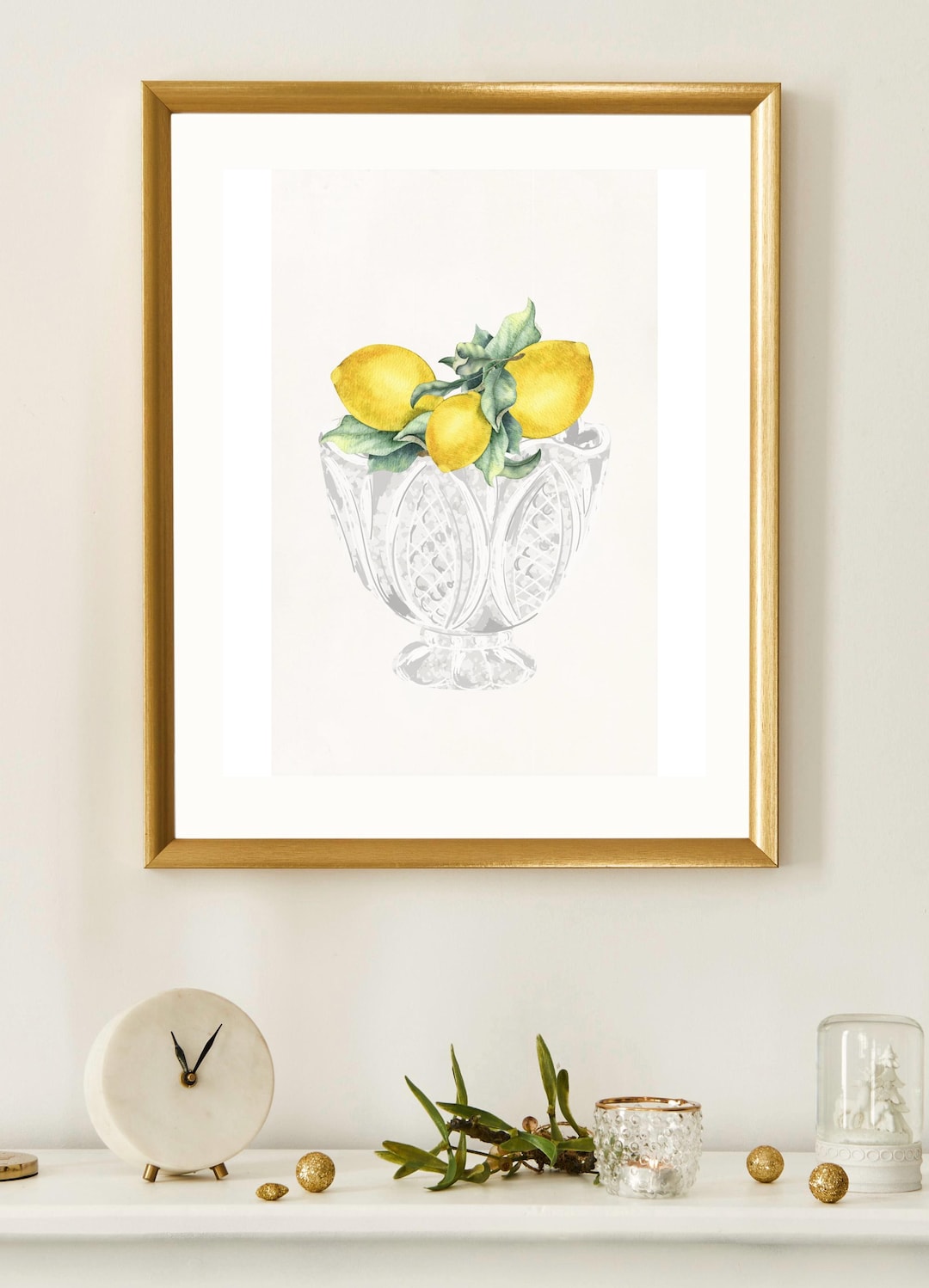 Lemon Olive Kitchen Print | Mediterranean Still Life Art (digital ...