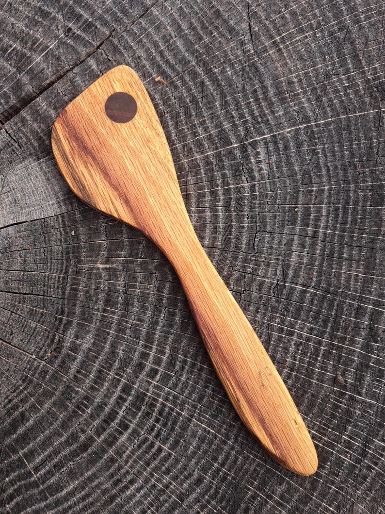 Red Oak Spatula W/ Walnut Inlay - Etsy