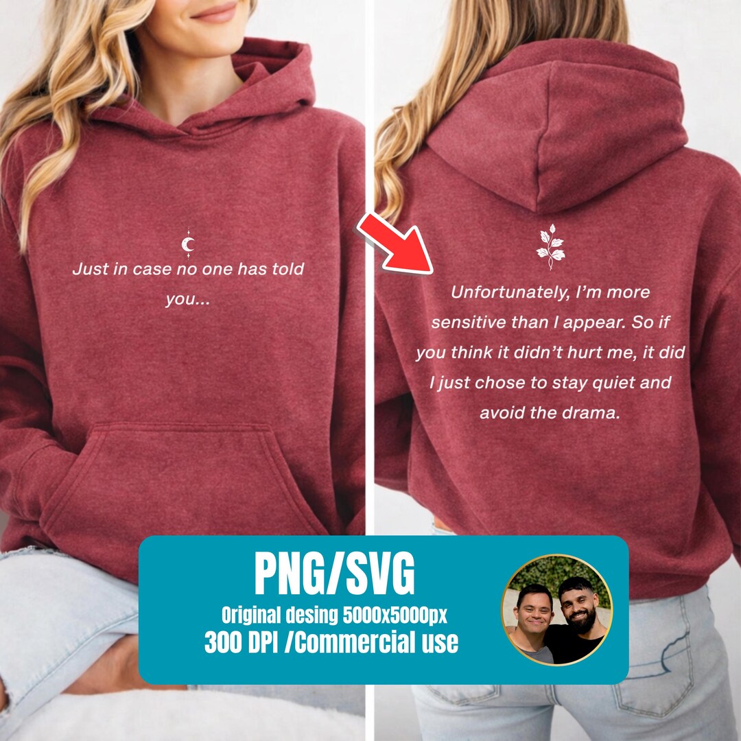 Emotional Quote SVG PNG, Sensitive but Strong Mental Health Saying ...