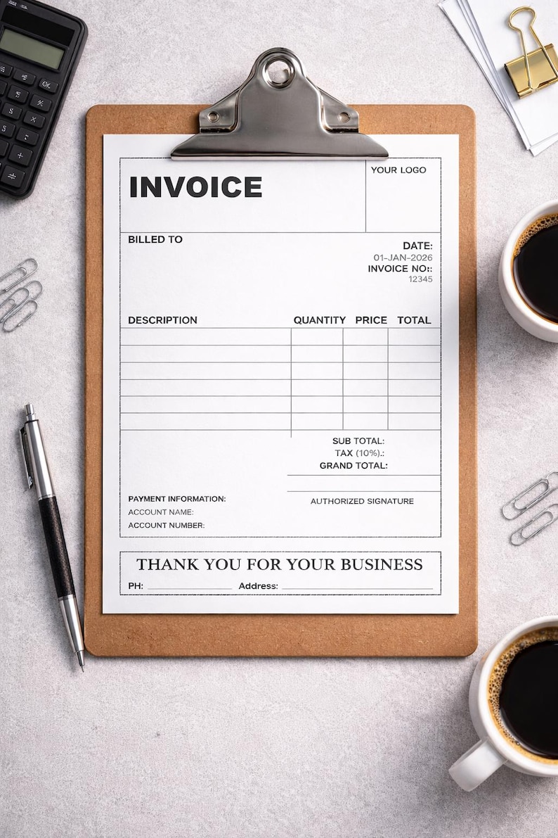 Invoice Template Editable | Professional Invoice Template | Small ...