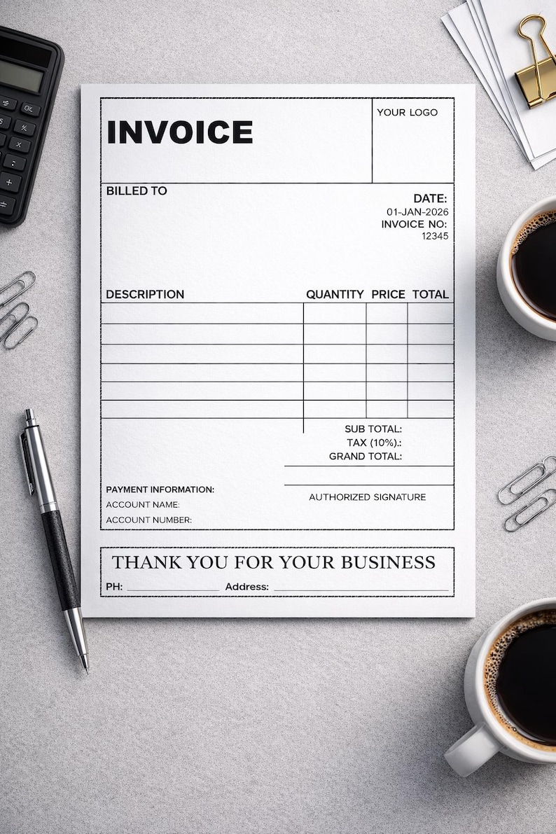 Invoice Template Editable | Professional Invoice Template | Small ...