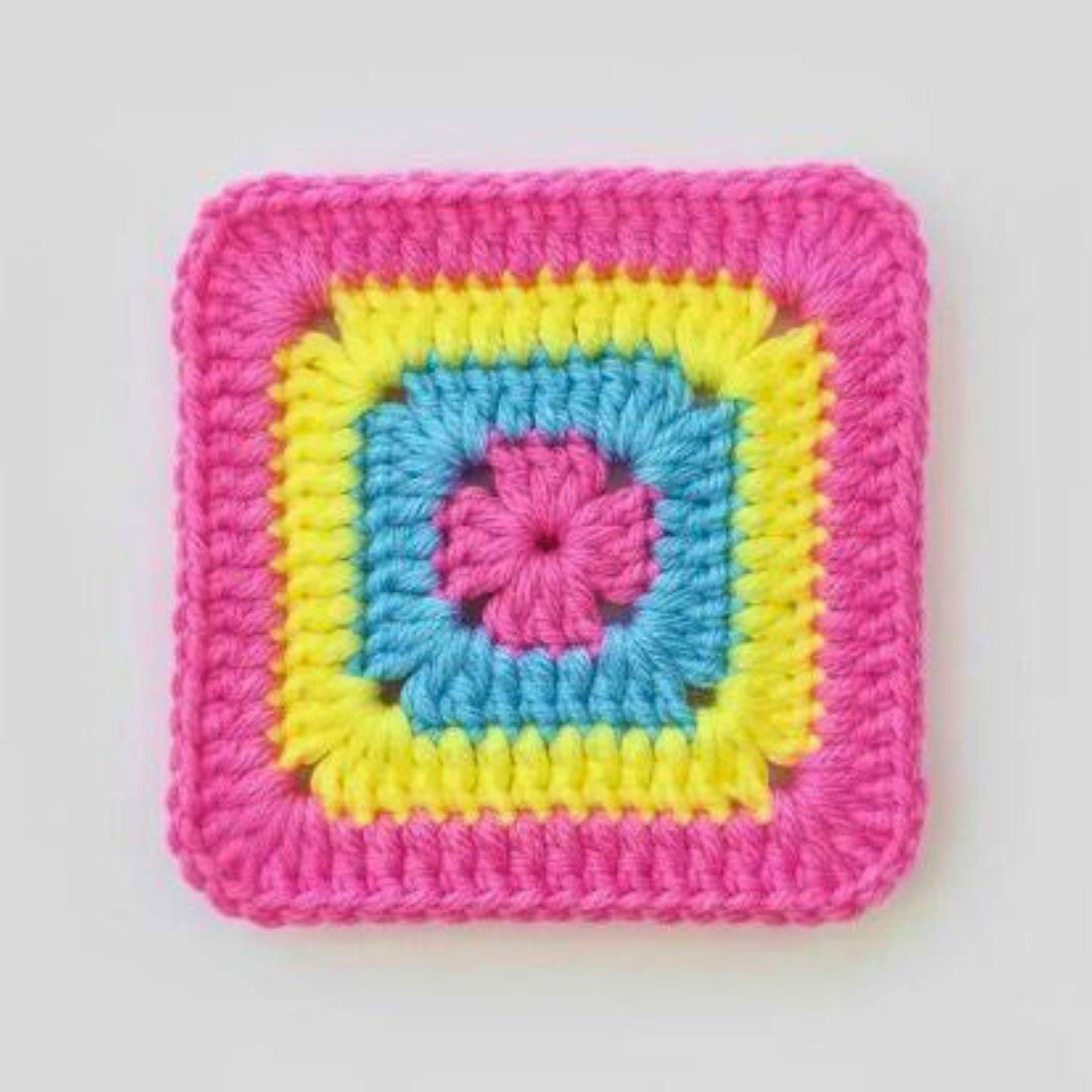 Rainbow Granny Square Crochet Pattern PDF | Colorful Square Motif ...