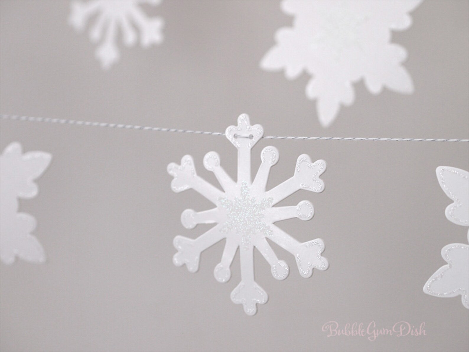 THREE Frozen Snowflake Garlands Glittered Christmas Buntings - Etsy