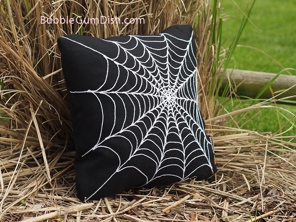 Halloween Spider Web Black Spider Web Pillow Cover 18x18 - Etsy