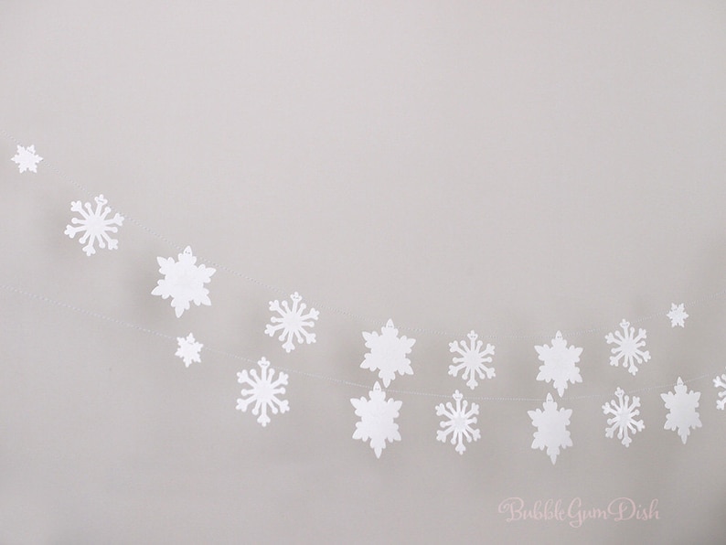 THREE Frozen Snowflake Garlands Glittered Christmas Buntings - Etsy