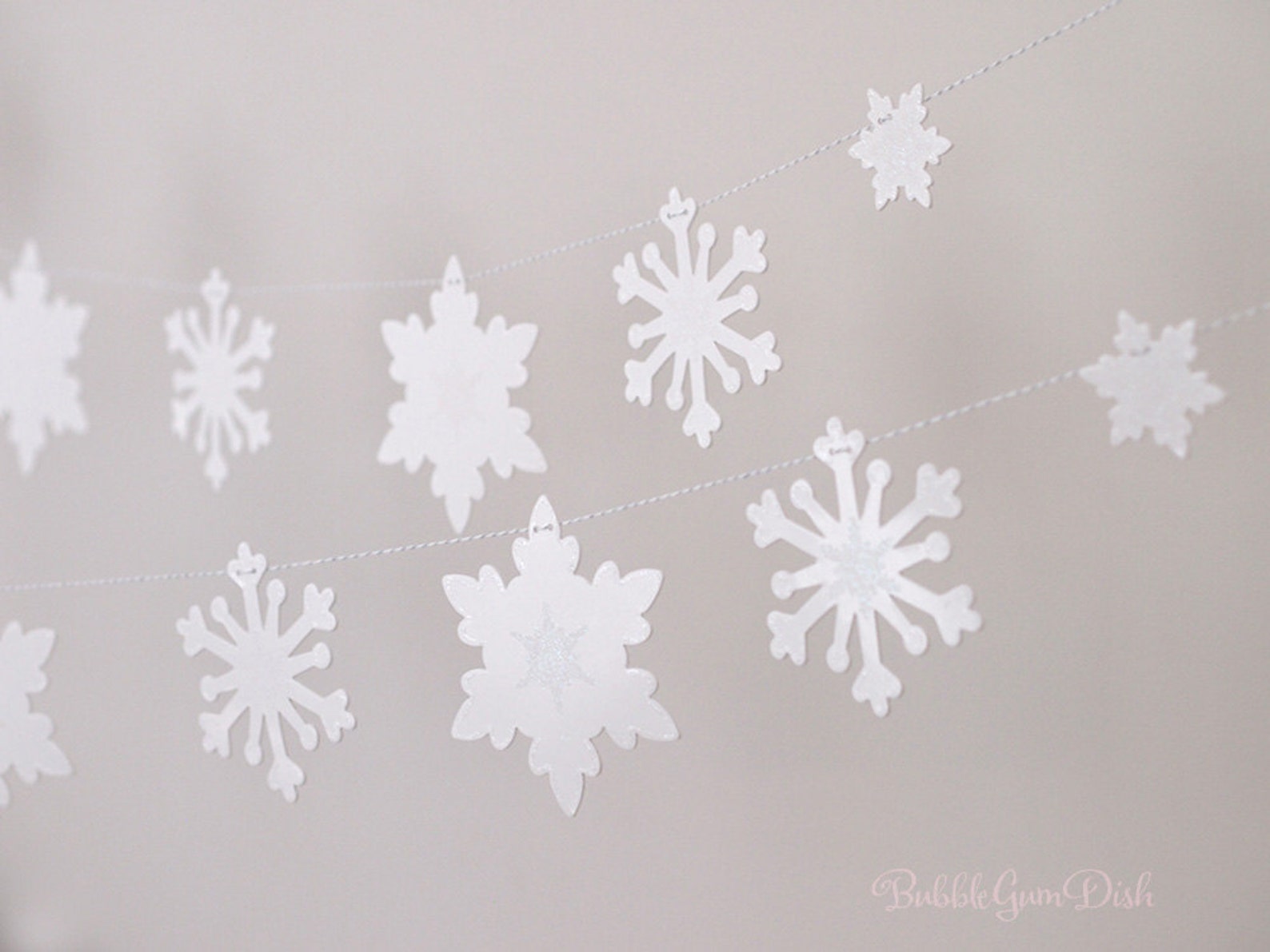 THREE Frozen Snowflake Garlands Glittered Christmas Buntings - Etsy
