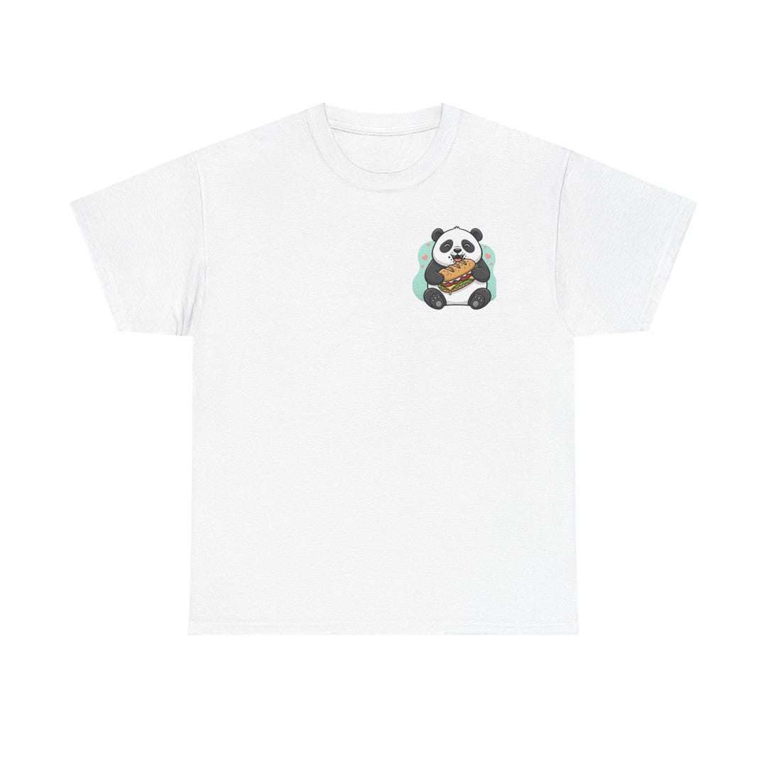 Panda Eating Sub Tee | Cute Cartoon Panda T-shirt - Etsy
